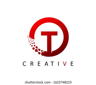 Circle T Letter Digital Network Abstract Stock Vector (Royalty Free ...