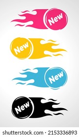 Circle Tag Design Set Vectornew Circle Stock Vector (Royalty Free ...