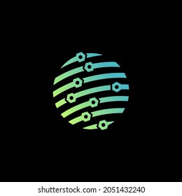 Circle Tech Vector Design Black Background Stock Vector (Royalty Free ...