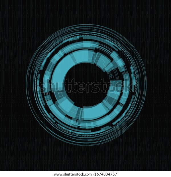 Circle Technology Wheel Modern Black Background Stock Vector (Royalty ...