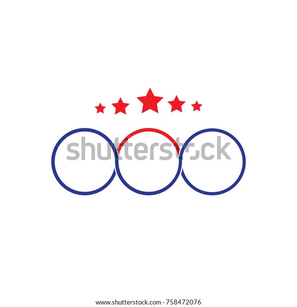 Circle Three Stars Blue Red Logo Stock Vector (Royalty Free) 758472076 ...