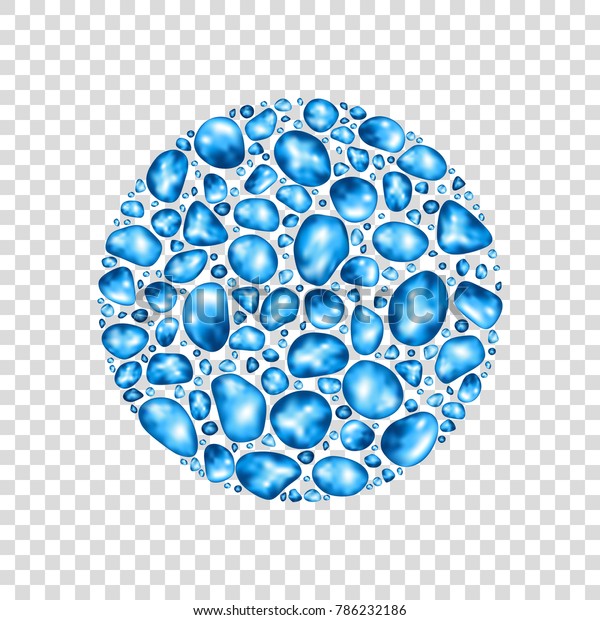 Circle Water Drops Isolated On Transparent Stock Vector (Royalty Free ...