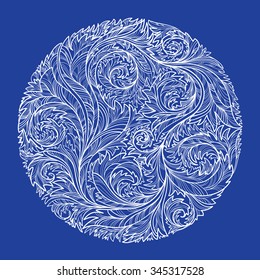 Circle White Lacy Frosty Pattern Stock Vector (Royalty Free) 345317528 ...