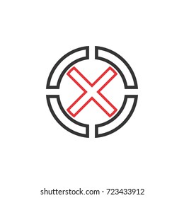Circle X Letter Logo Design Vector Stock Vector (Royalty Free ...