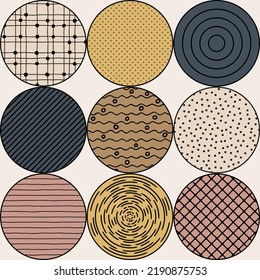 Circles Different Textures Shades Design Elements Stock Vector (Royalty ...