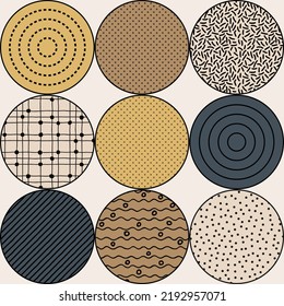 Circles Different Textures Shades Design Elements Stock Vector (Royalty ...