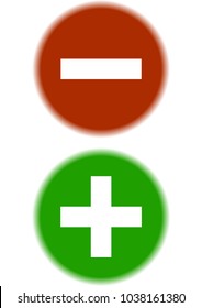Circles Red Plus Green Minus Sign Stock Vector (Royalty Free ...