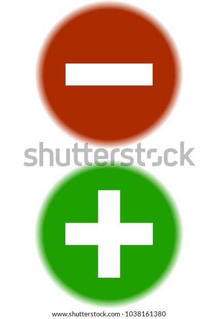 Circles Red Plus Green Minus Sign Arkivvektor (royaltyfri) 1038161380