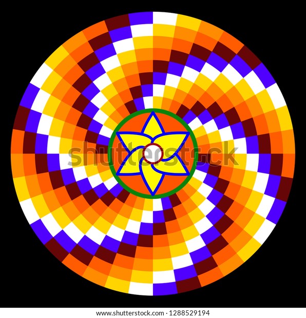 Circles Spiral Shape Pixels Indian Cultural Stock Vector (Royalty Free ...