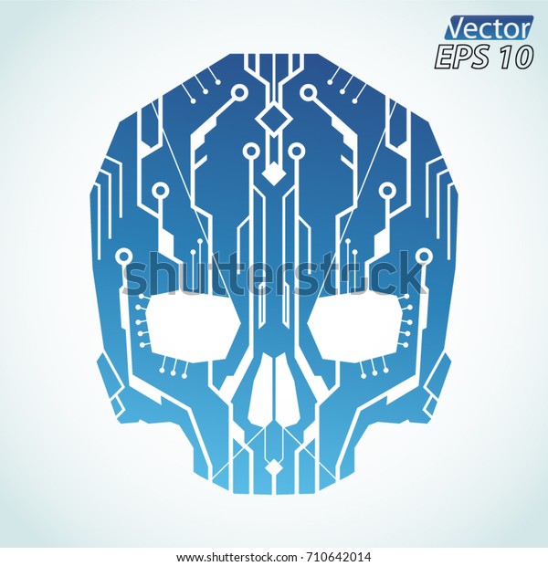 Circuit Board Color Skull Stock Vector (Royalty Free) 710642014 ...
