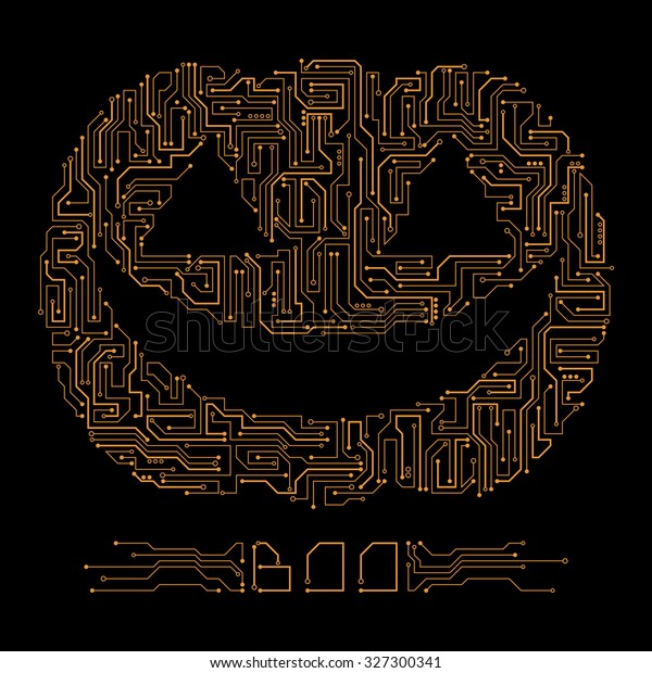 Circuit Board Form Orange Halloween Pumpkin Stock Vector (Royalty Free ...