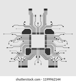 Circuit Board Futuristic Trace Processor Unit Stock Vector (Royalty ...