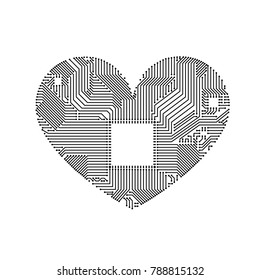 Circuit Board Heart Stock Vector (Royalty Free) 788815132 | Shutterstock
