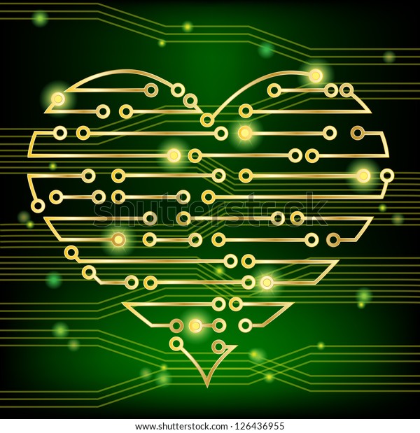 Circuit Board Heart Concept Demonstrating Healthy Stock Vector (Royalty ...