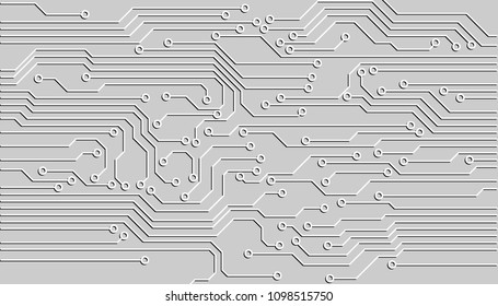 Circuit Board Hi Technology Grayscale Color Stock Vector (Royalty Free ...