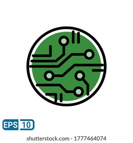 Circuit Board Icon Filled Line Style Stock Vector (Royalty Free ...