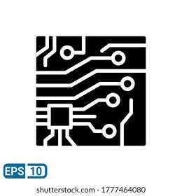 Circuit Board Icon Isolated On White Stock Vector (Royalty Free ...