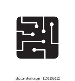 Circuit Board Icon Vector Stock Vector (Royalty Free) 1136156636