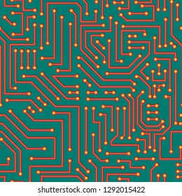 Circuit Board Seamless Pattern Electricity Component Stock Vector ...