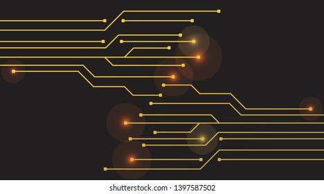 Circuit Board Technology Design Gold Concept Stock Vector (Royalty Free ...