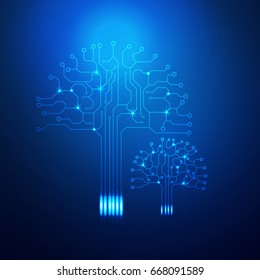 Circuit Board Tree Hi Tech Concept Stock Vector (Royalty Free ...