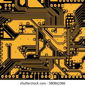 Circuit Board Vector Art Line Can Stock Vector (Royalty Free) 580862386 ...