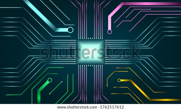 Circuit Board Vector Illustration Colorful Pcb Stock Vector (Royalty ...