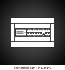 Circuit Breakers Box Icon Black Background Stock Vector (Royalty Free ...