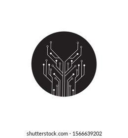 Circuit Circle Icontechnology Logo Design Template Stock Vector ...