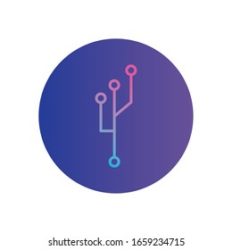 Circuit Gradient Style Icon Design Futuristic Stock Vector (Royalty ...