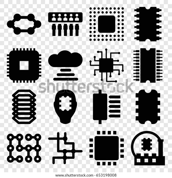 Circuit Icons Set Set 16 Circuit Stock Vector (Royalty Free) 653198008 ...