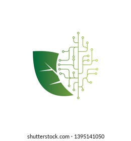 Circuit Leaf Design This Logo Can Stock Vector (Royalty Free ...