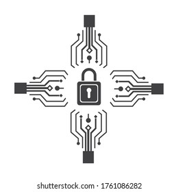 Cyber Security Icon Data Information Protect Stock Vector (Royalty Free ...