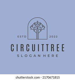 Circuit Tree Line Art Logo Vector Stock Vector (Royalty Free ...