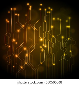 Circuit Vector Gold Science Technology Stock Vector (Royalty Free ...