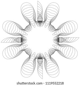 Circular Abstract Element Outline Contour Radial Stock Vector (Royalty ...