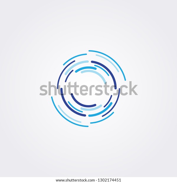 Circular Abstract Modern Logo Line Curve Stock Vector (Royalty Free ...