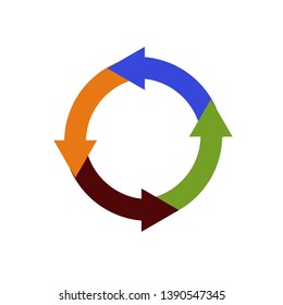 Circular Arrows Four Pieces Colored Turn Stock Vector (Royalty Free ...