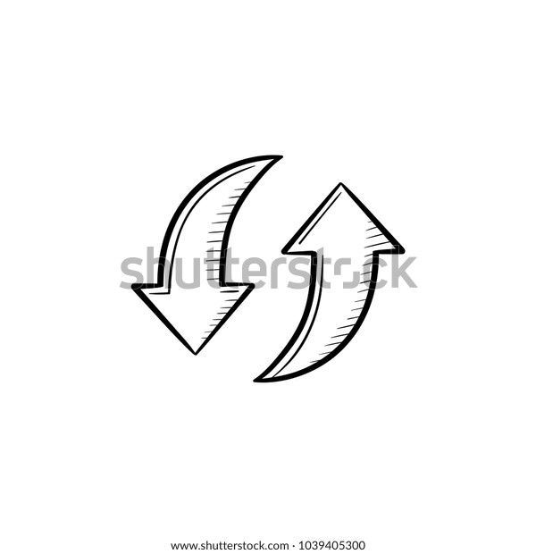 Circular Arrows Hand Drawn Outline Doodle: เวกเตอร์สต็อก (ปลอดค่า ...