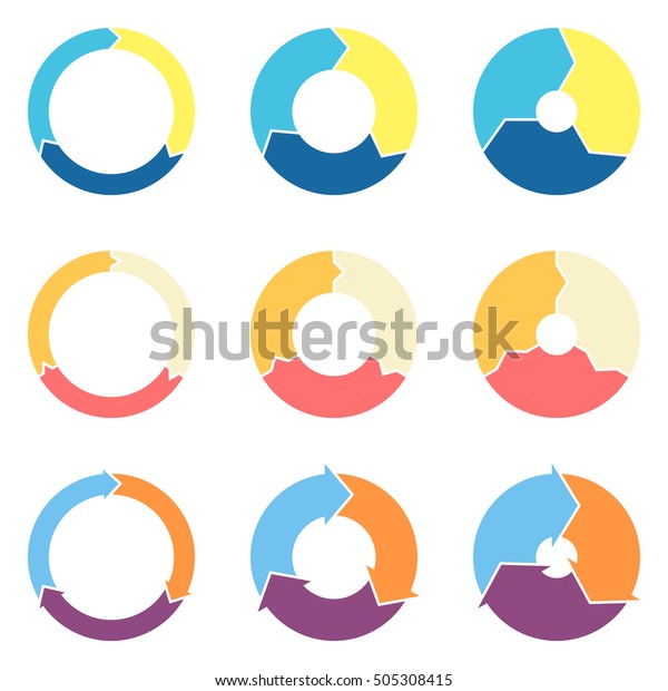 Circular Arrows Infographics 3 Steps Parts Stock Vector (Royalty Free ...