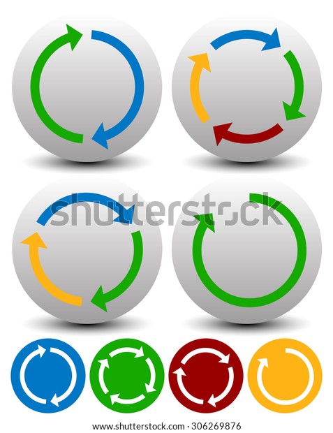 Circular Arrows Recycle Repetition Rotation Cycle Stock Vector (Royalty ...
