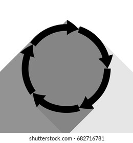 Circular Arrows Sign Vector Black Icon Stock Vector (Royalty Free ...