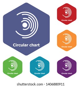 Circular Chart Icons Colorful Hexahedron Set Stock Illustration ...