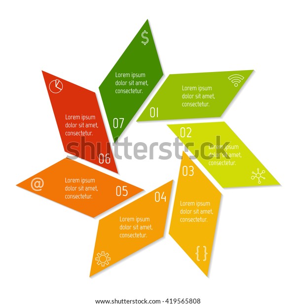 Circular Connected Infographic Diagram Flower Chart Stock Vector ...