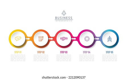 Circular Connection Steps Business Infographic Template Stock Vector ...