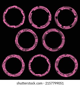 Circular Cyber Punk Frame Graphic Stock Vector (Royalty Free ...