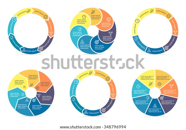 Circular Diagrams Flat Charts Graphs Diagrams Stock Vector (Royalty ...