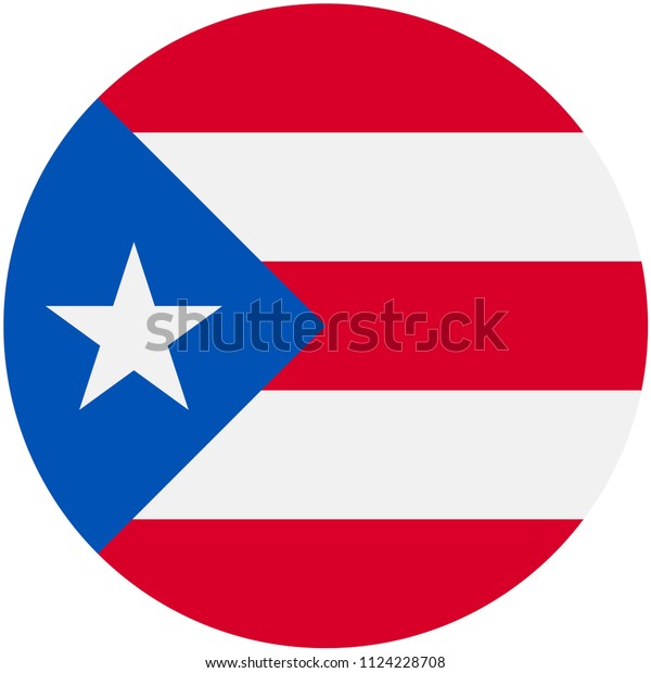 Circular Flag Puerto Rico Stock Vector (Royalty Free) 1124228708