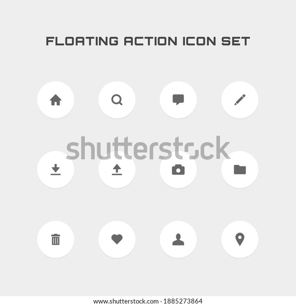 Circular Floating Action Buttons Mobile Apps Stock Vector (Royalty Free ...