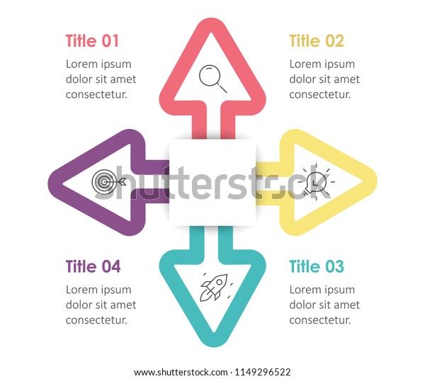 Circular Infographic Arrows Design Icons 4 Stock Vector (Royalty Free ...